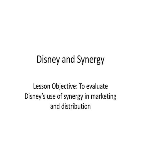 Disney and synergy | PPT