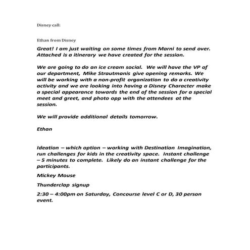Disney call | PDF