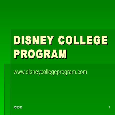 Disney College Program | PPTX