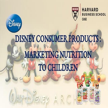 Disney consumer product marketing nutrition to children | PDF
