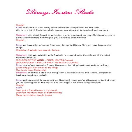 Disney insore radio | PDF