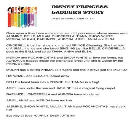 Disney princess ladders story | PDF