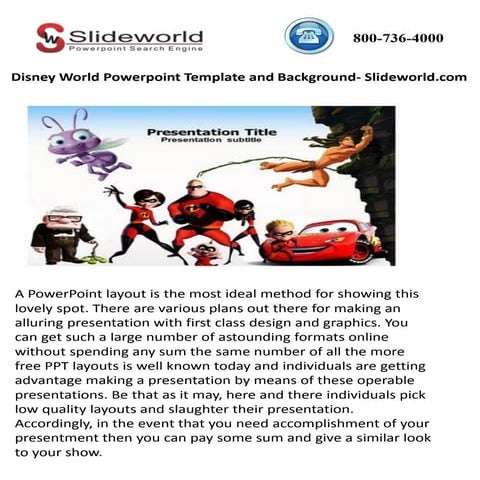 Disney World Powerpoint Template and Background- Slideworld.com