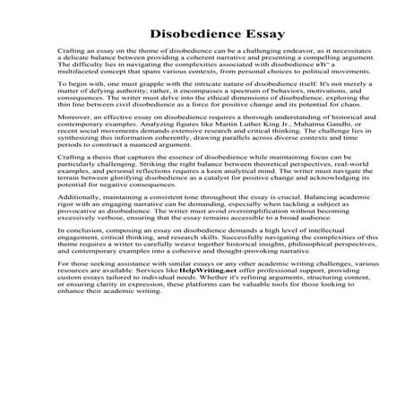 Disobedience Essay | PDF