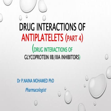 Drug Interactions of Glycoprotein IIB/IIIA inhibitors | PPTX