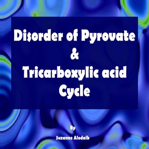 Disorder Of Pyrovate | PPT