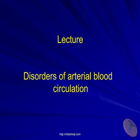 Disorders of arterial blood circulation2 | PDF | Blood Disorders ...
