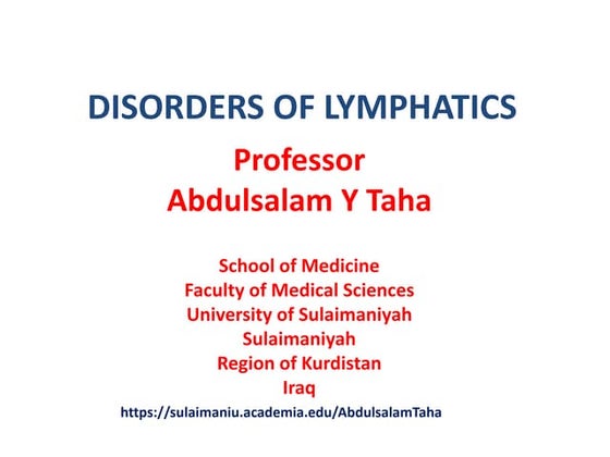 Lymphatic System Disorders | PPT