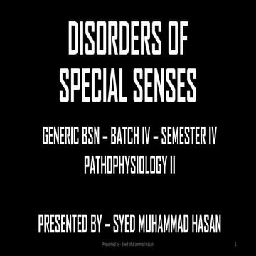 Disorders of Special Senses.pdf presentation | PDF