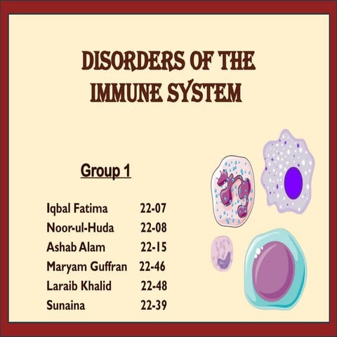 Disorders of the immune system (PRESENTATION).pptx | Infectious Diseases | Diseases and Conditions