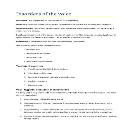 Disorders of the voice | PDF