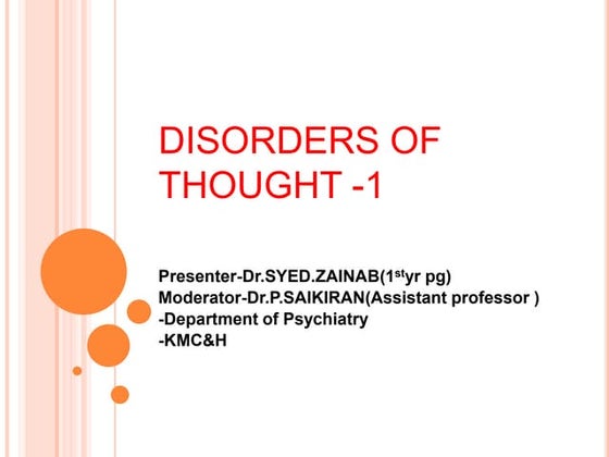 Disorders of thought | PPTX | Brain and Nervous System Disorders ...