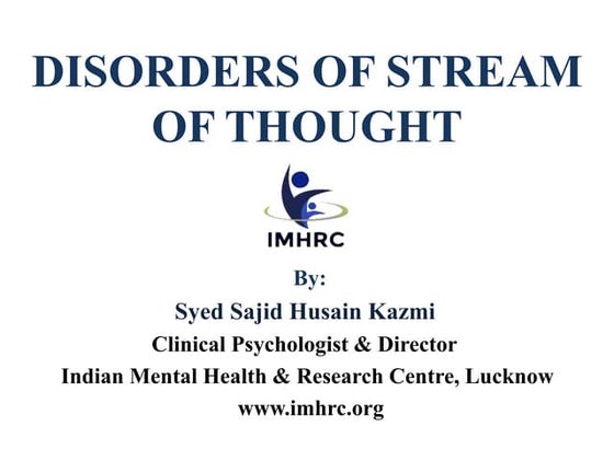 Disorders of thought | PPT
