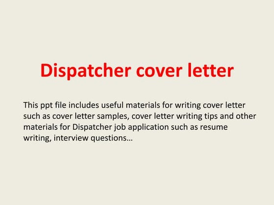 Reception cover letter | PPT