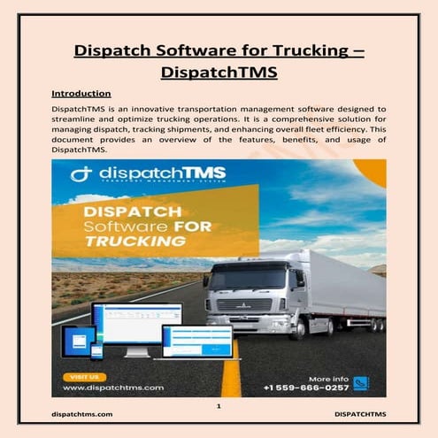 Trucking Management System - DispatchTMS | PPTX