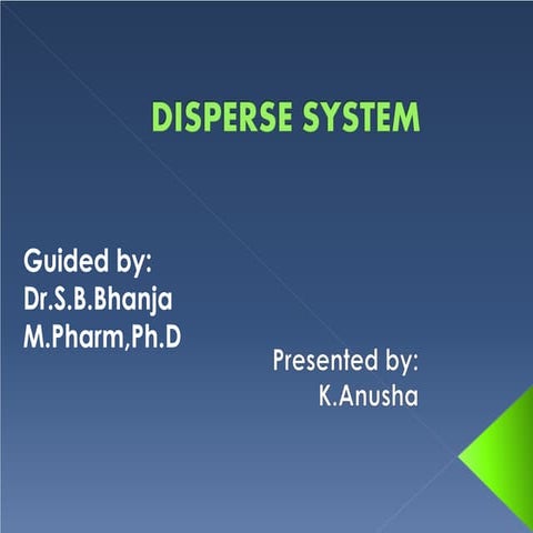 Disperse systems | PPT