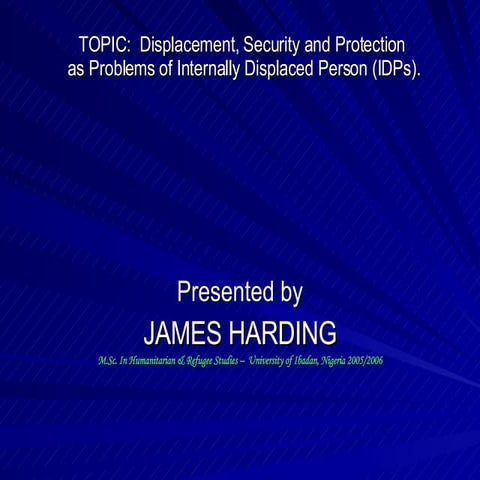 Displacement, Security And Protection As Problems Of Internally ...