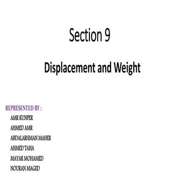 Displacement and weight of Ship | PPSX