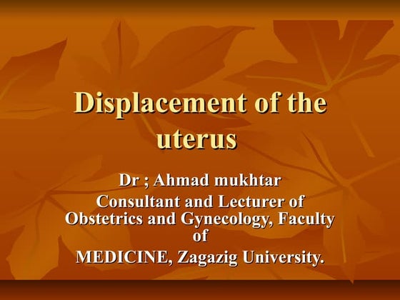 Subinvolution of the uterus | PPTX