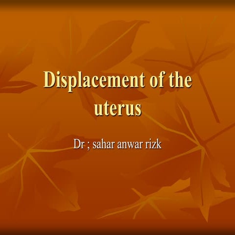 Subinvolution of the uterus | PPTX