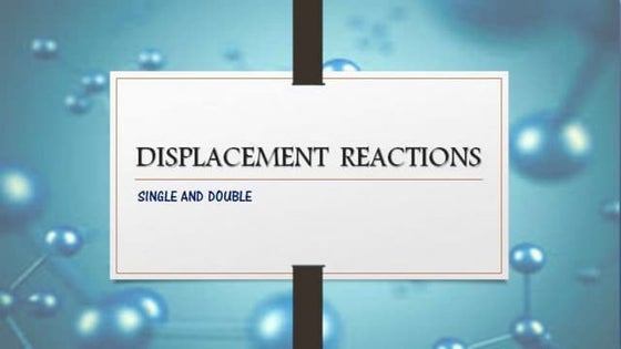 Displacement And Double Displacement Reaction Class 10 Pdf