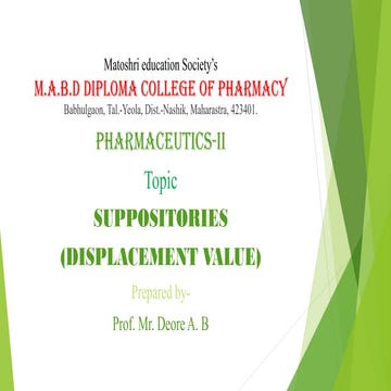 Displacement value of suppositories. | PDF