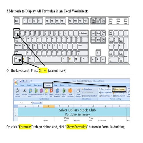 Display All Formulas Methods | PPT