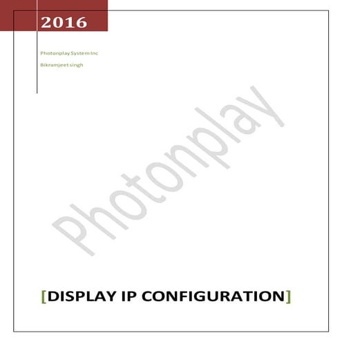 Display ip configuration document | DOCX