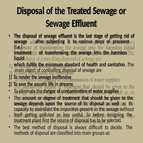 disposal of sewage effluent in water.pptx