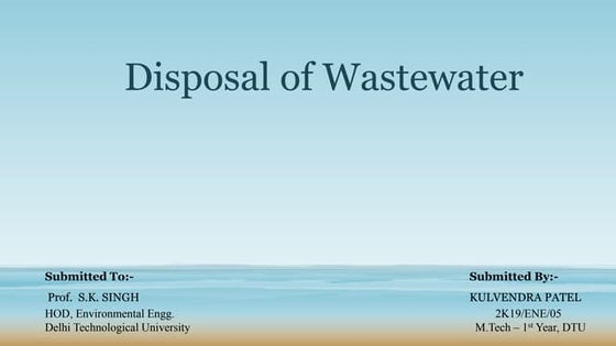 Sewage disposal methods- Sanitation and sewer system | PPT | Science