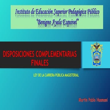 Disposiciones complementarias finales | PDF