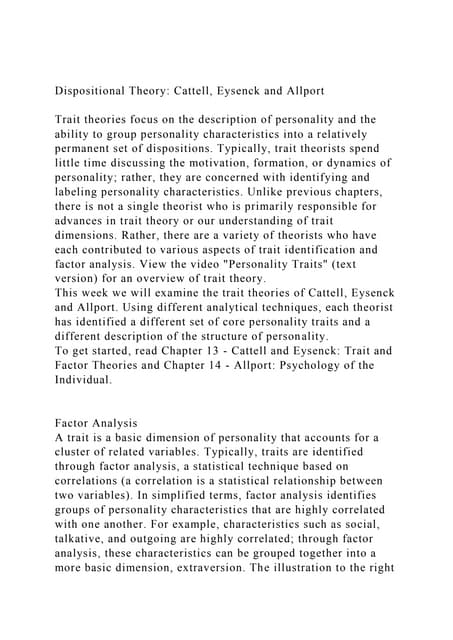 Traits theory, its contributions and its limitations to predict human differences | PPTX | Science