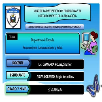 Dispositivos de entrada, almacenamiento, procesamiento y salida | PPTX