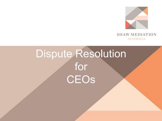 Dispute Resolution Options for Hospital Managers | PPT
