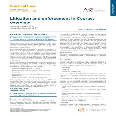 Litigation and Enforcement in Cyprus | PDF | Law
