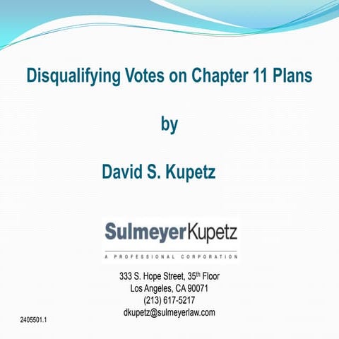 Disqualifying Votes on Chapter 11 Plans | PPTX | Bankruptcy | Business ...