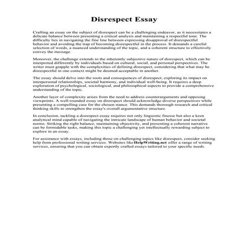 Disrespect Essay.pdf