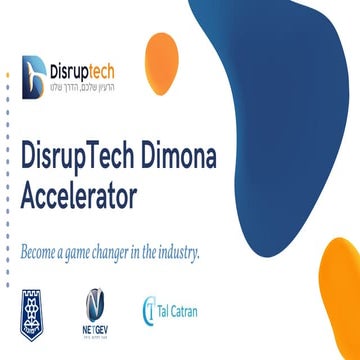 DisrupTech Dimona Accelerator's Startups | PPT