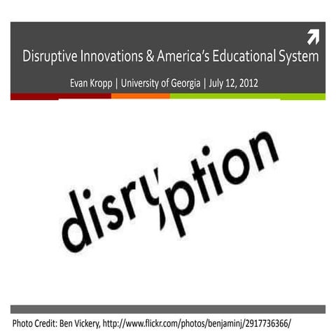 Disruptive innovation in teaching learning | PPTX