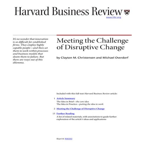 Disruptive change | PDF