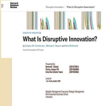 What is disruptive innovation? | PDF