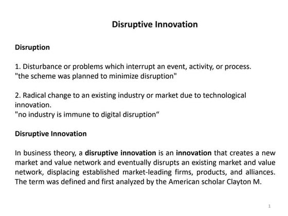 What is disruptive innovation? | PDF | Business | Business and Finance