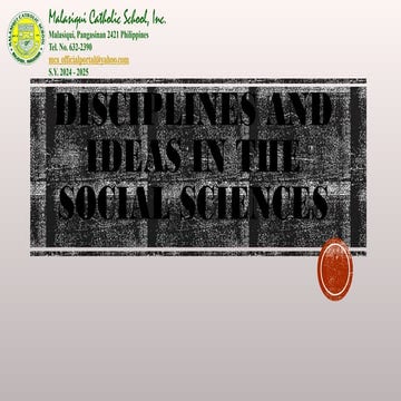 *Discipline and Ideas in Social Sciences | PPTX