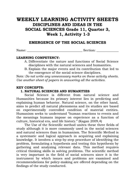 LESSON 2 DISCIPLINE AND IDEAS IN SOCIAL SCIENCE.pptx | Geography | Science