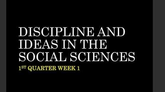 Discipline and Ideas in the Social Sciences | PPT