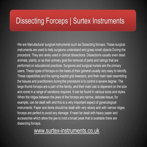 Dissecting Forceps | Surtex Instruments | PPTX