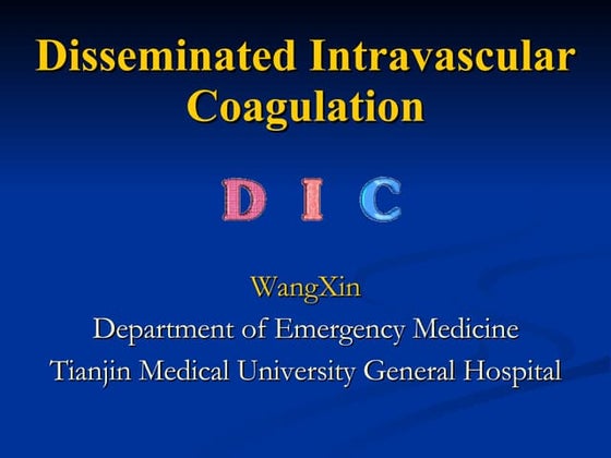 Disseminated intravascular coagulation | PPT