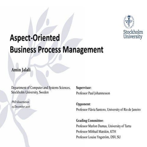 Aspect Oriented Business Process Management Ppt