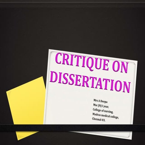 dissertation critique slide share presentation | PPTX