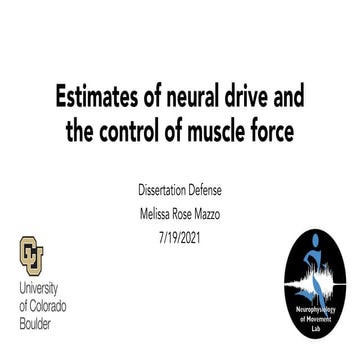 PhD Dissertation Defense - Melissa Mazzo - Estimates of neural drive ...